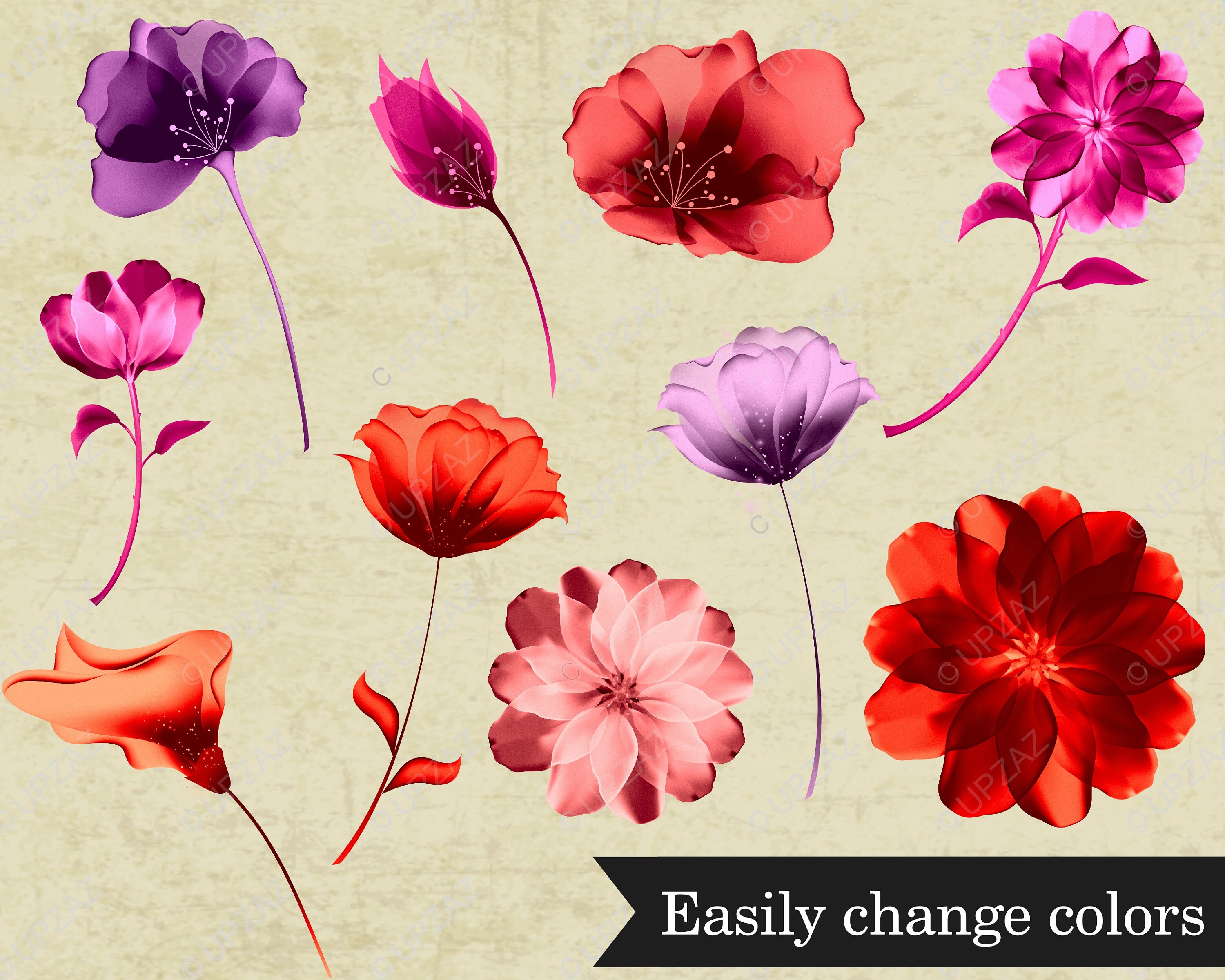 Floral Photoshop Brushes Flower Photoshop Brushes UZPSB856 | Etsy