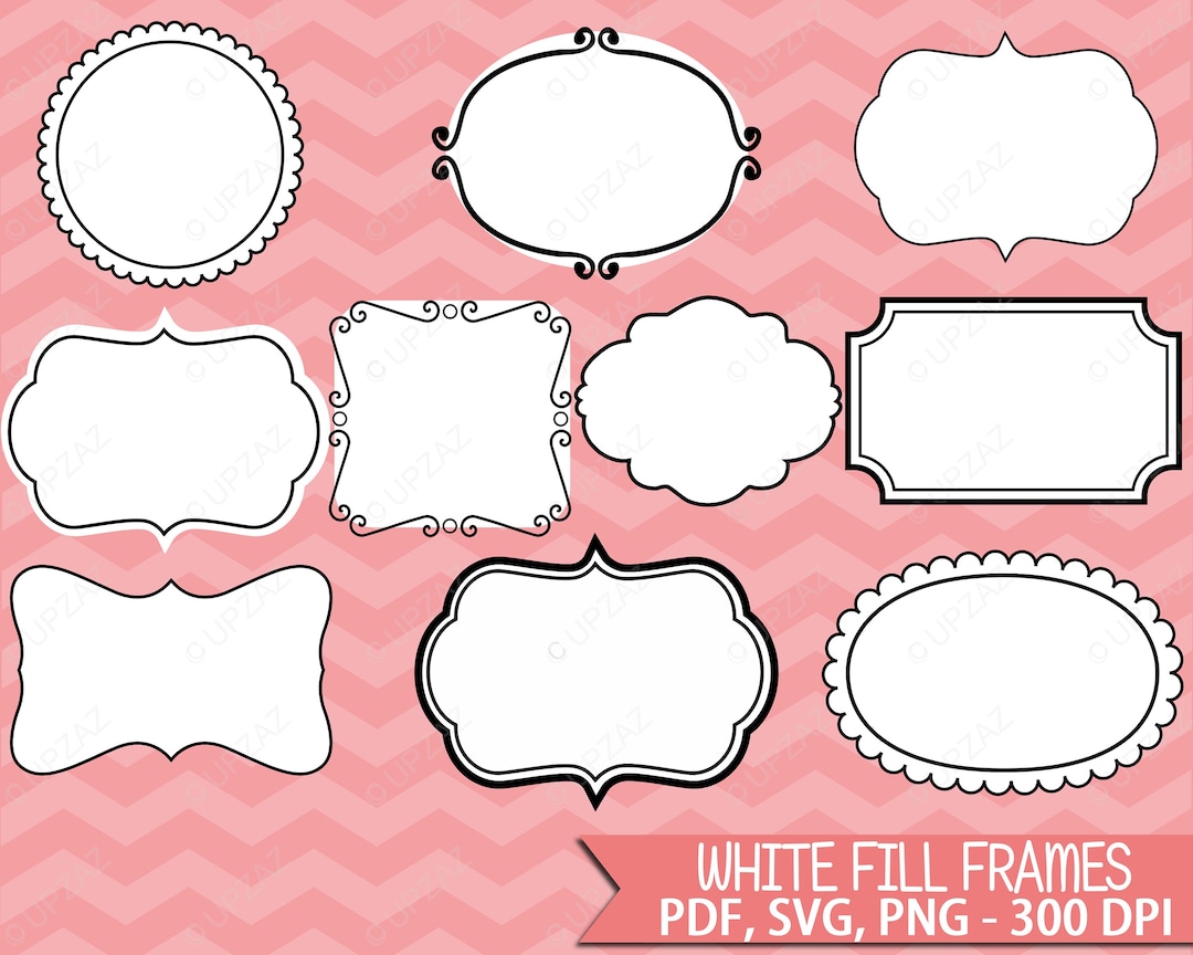 Frames Labels Clipart, Vector Graphics, Commercial Use, Doodle Frames ...