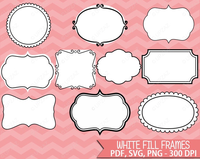 Frames Labels Clipart, Vector Graphics, Commercial Use, Doodle Frames ...
