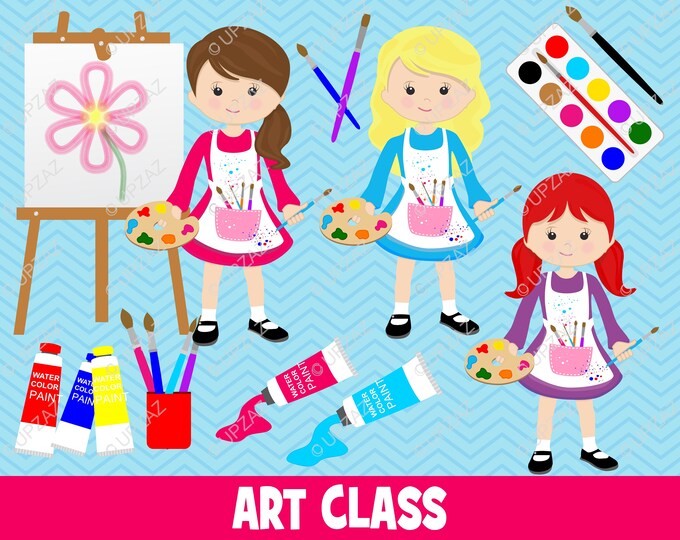 Art Class Clipart, Artist Clip Art, Digital Images UZ850 - Etsy Hong Kong