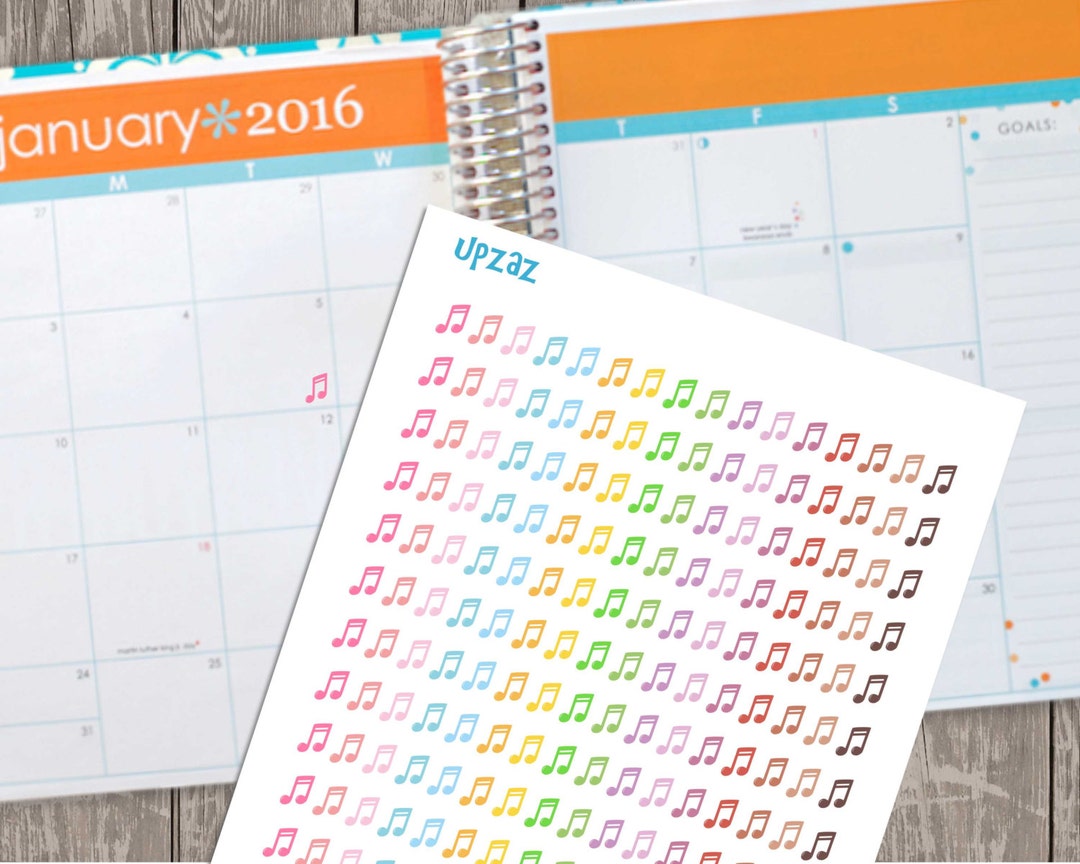 Music Notes Printable Stickers Music Symbol Clipart Set of - Etsy