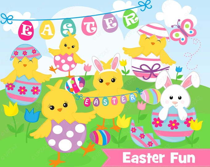 Easter Chicks Clipart, Commercial Use, Easter Peeps Vector, Digital ...