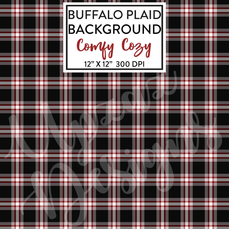 Red Black Buffalo Plaid Digital Paper Background Farmhouse | Etsy