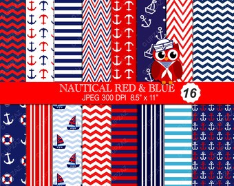 Nautical Digital Paper, Scrapbook Papers, Background, Digital Images ...