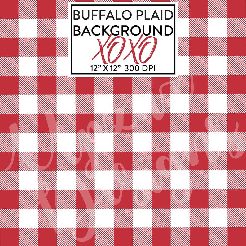 Red and White Buffalo Plaid Digital Paper Background - Etsy New Zealand