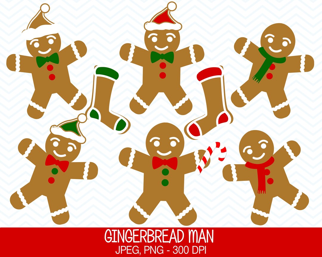 Gingerbread Man Clipart, Commercial Use, Gingerbread Men, Digital ...