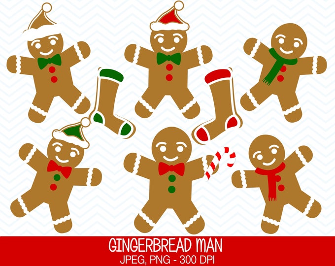 Gingerbread Man Clipart, Commercial Use, Gingerbread Men, Digital ...