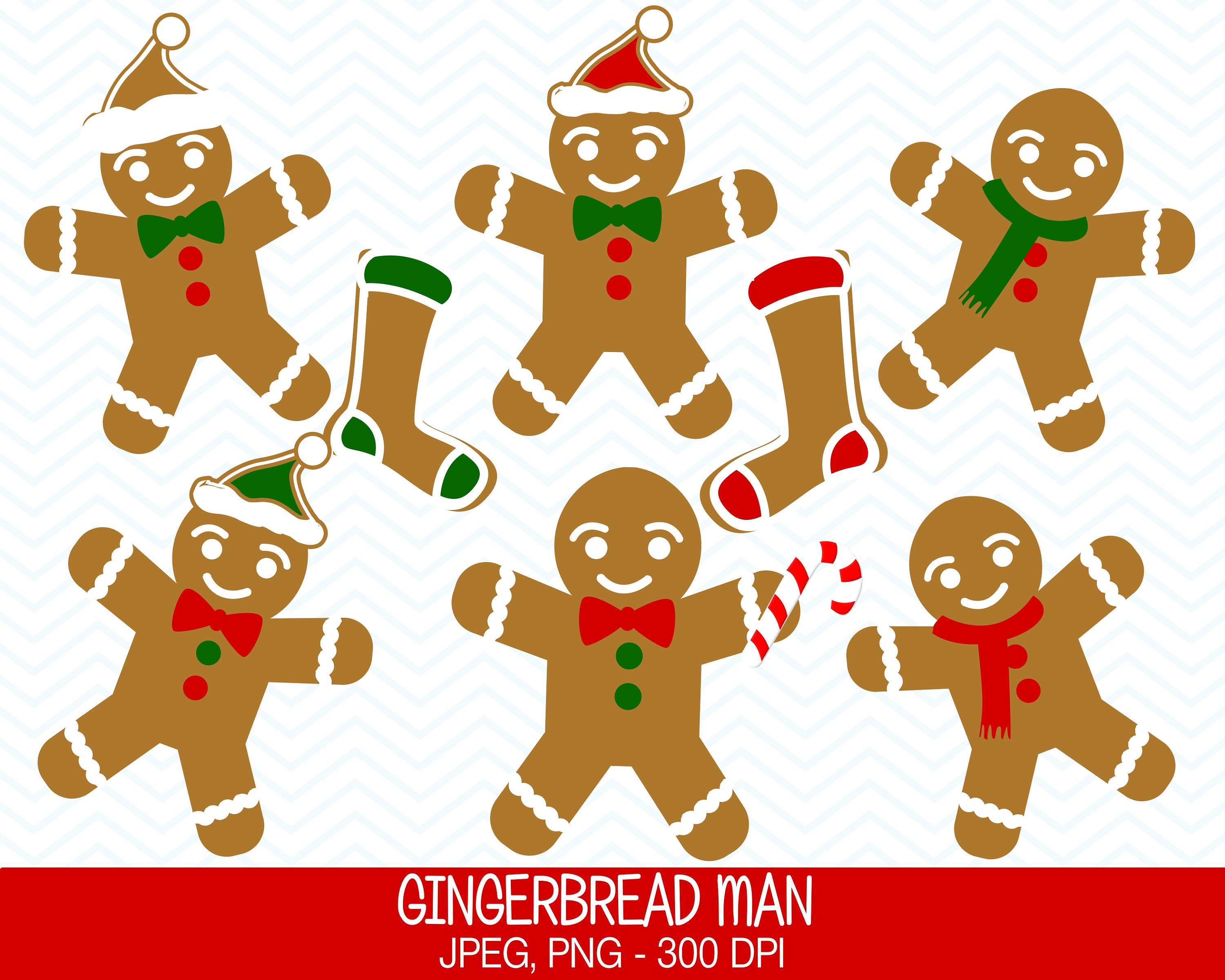 Gingerbread Man Clipart Commercial Use Gingerbread Men | Etsy