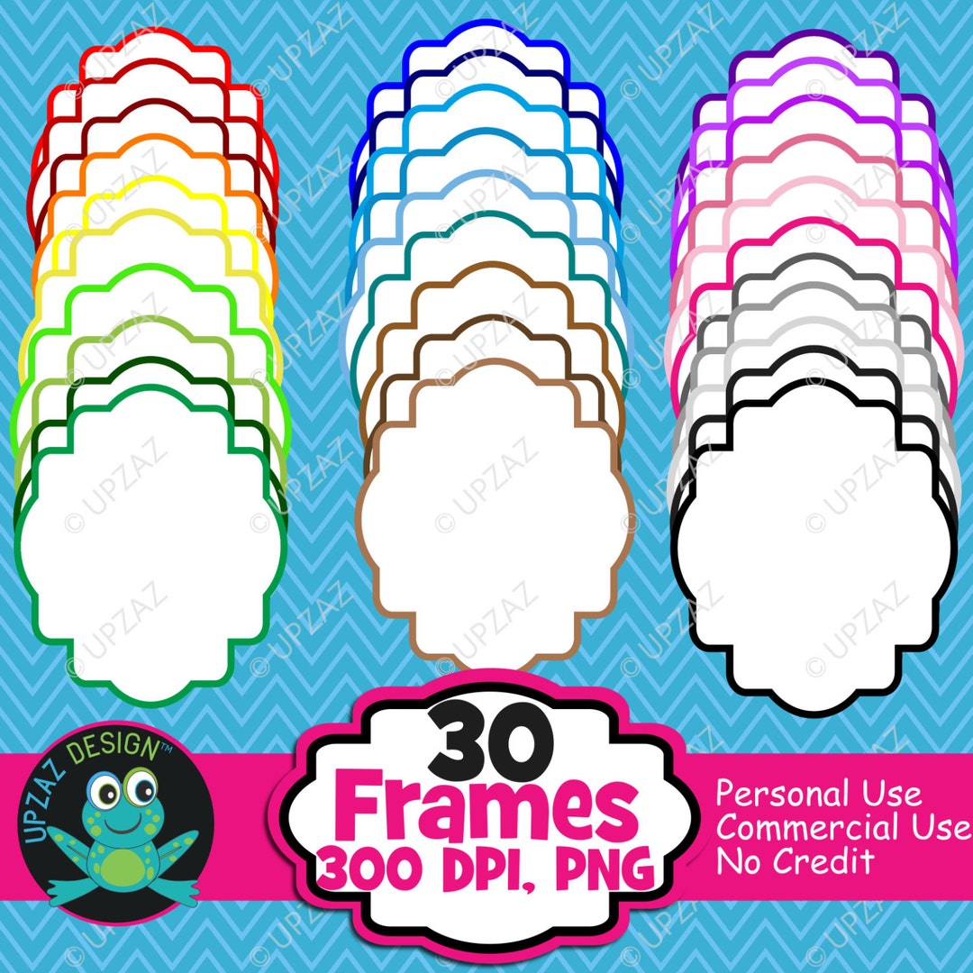 Frames Clipart, Commercial Use, Labels - UZ839 - Etsy