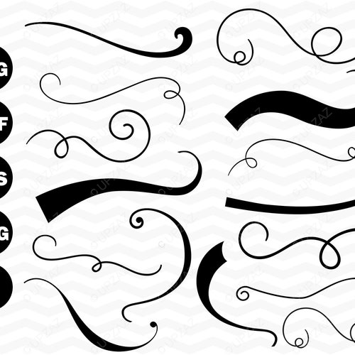 Text Tails SVG Font Tail Swoosh Swirl Stencil Vector - Etsy