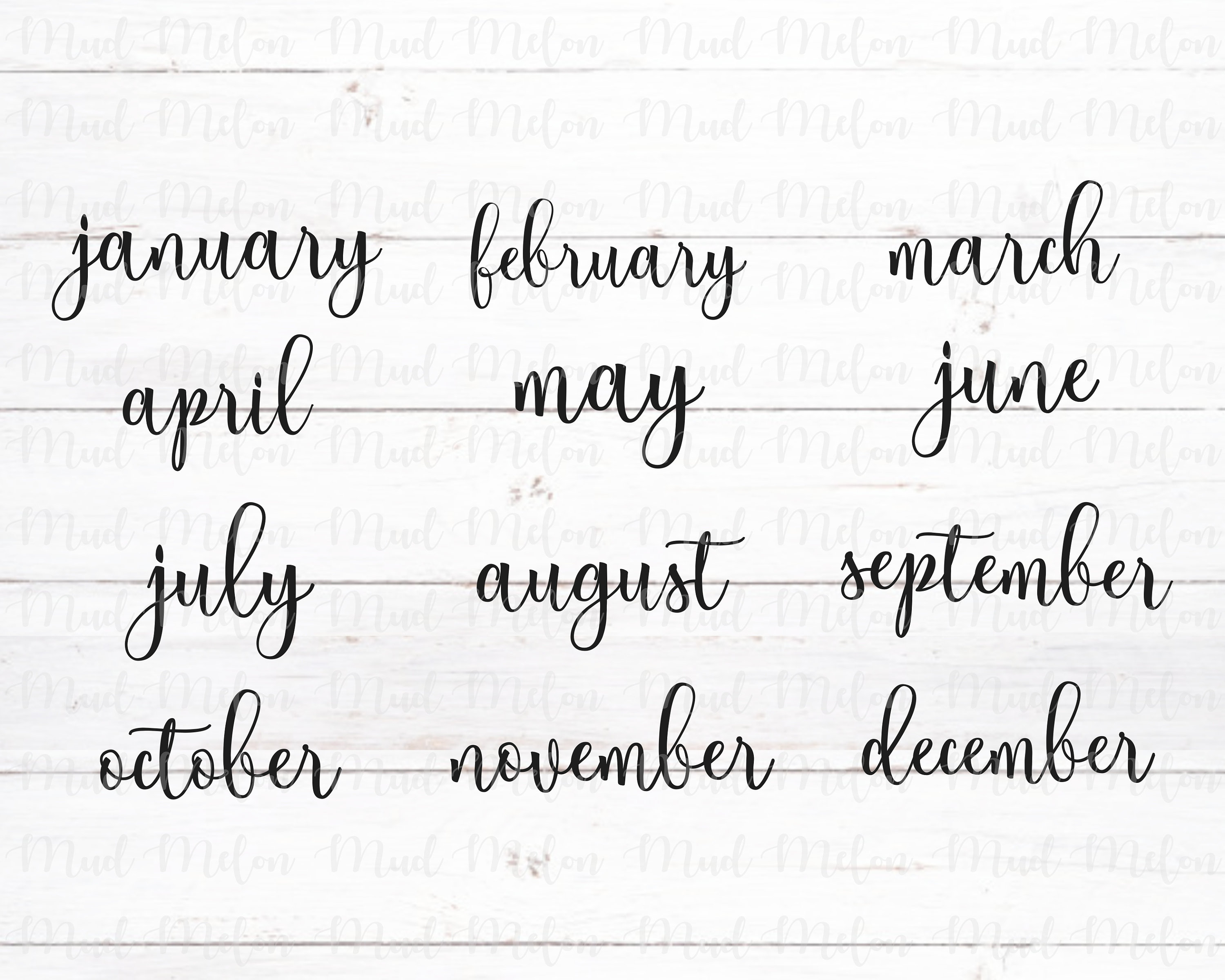 Months Script Stickers Monthly Planner Stickers Monthly | Etsy