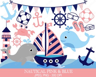 Nautical Clipart Sailor Theme Digital Images UZ587 | Etsy