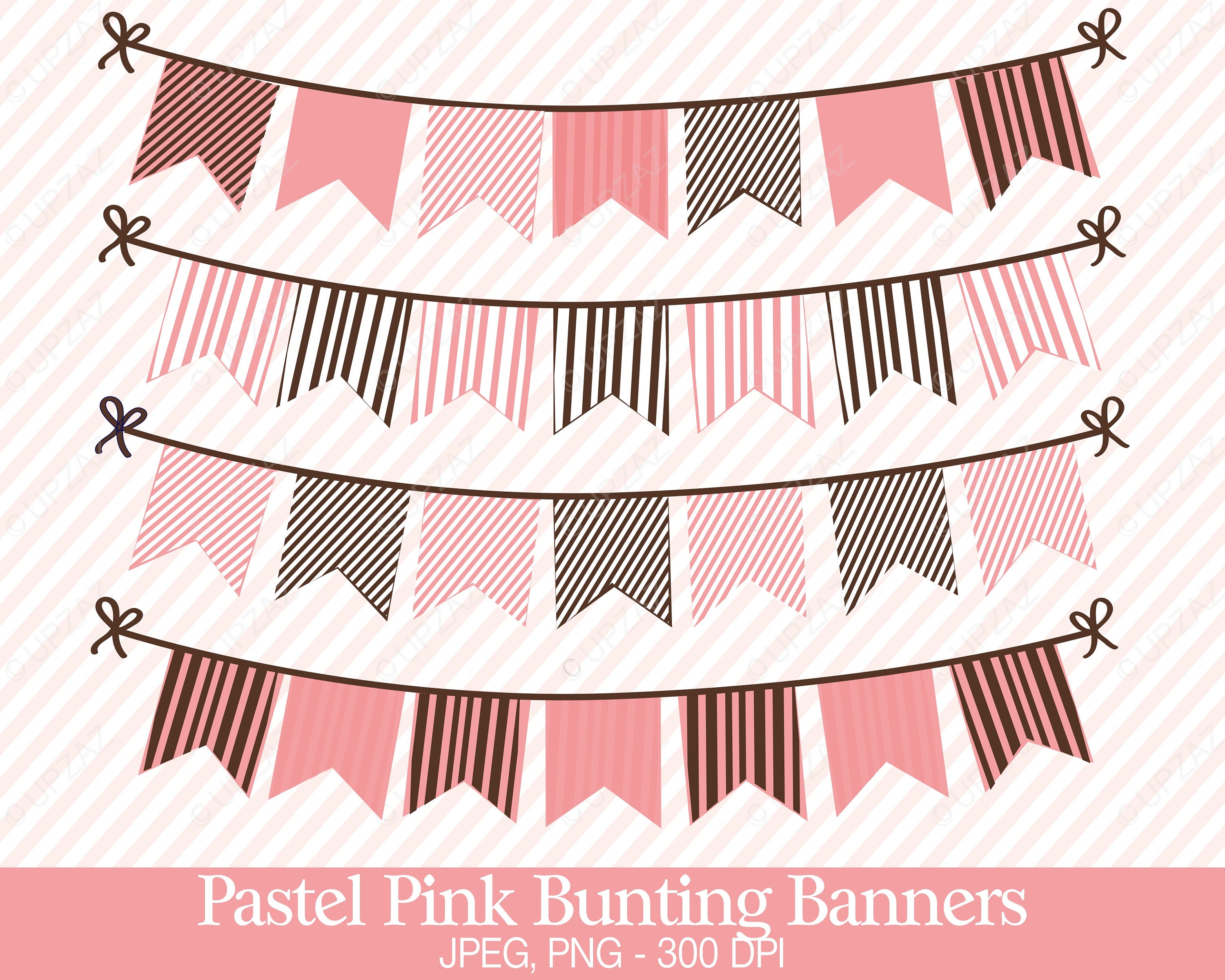 Bunting Flags Clipart Digital Images UZ708 | Etsy
