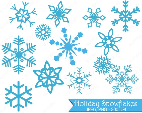 Snowflake Clip Art Commercial Use Digital Images UZ624 - Etsy