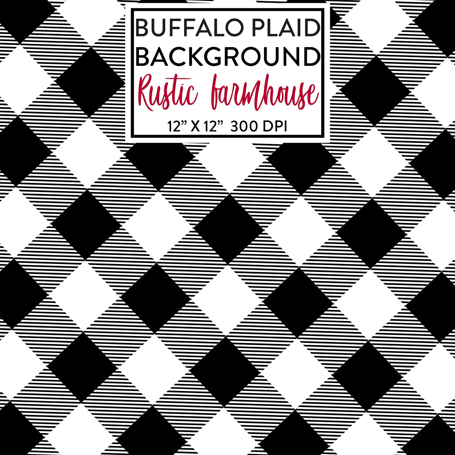 Black White Buffalo Plaid Digital Paper Background Rustic - Etsy