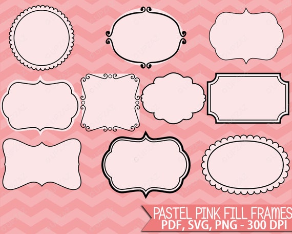 Pink Label Frame Clip Art