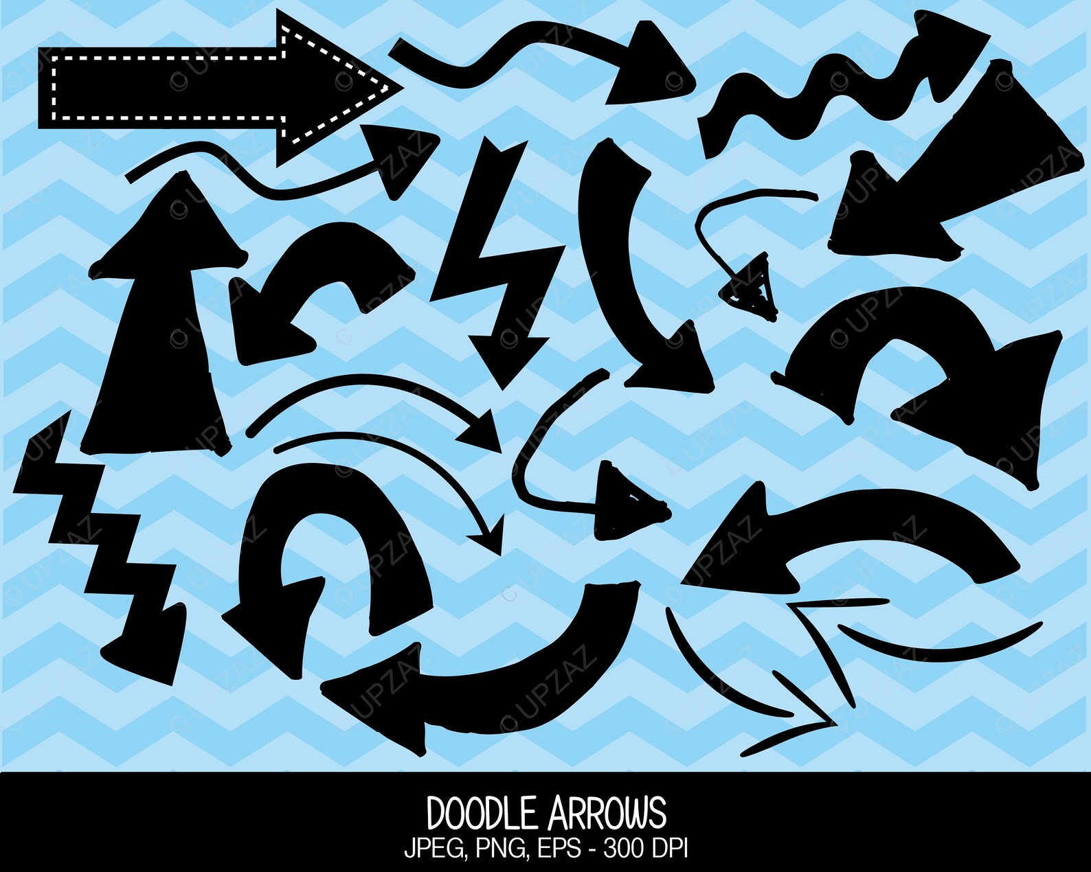 Arrow Clipart Doodle Clip Art Vector Graphics Digital - Etsy