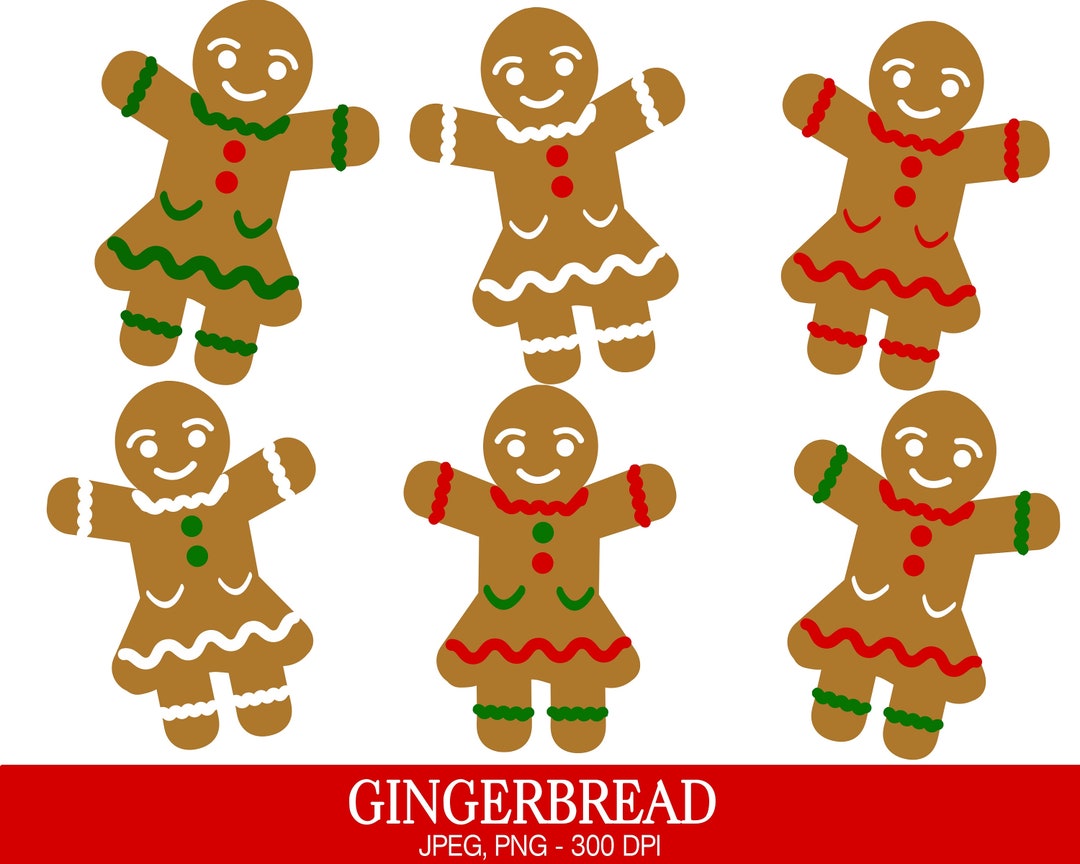 Gingerbread Women Clipart, Commercial Use, Gingerbread Girl, Digital ...
