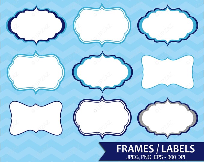 Label Frames Clipart, Vector Graphics, Commercial Use, Bookplate Label ...