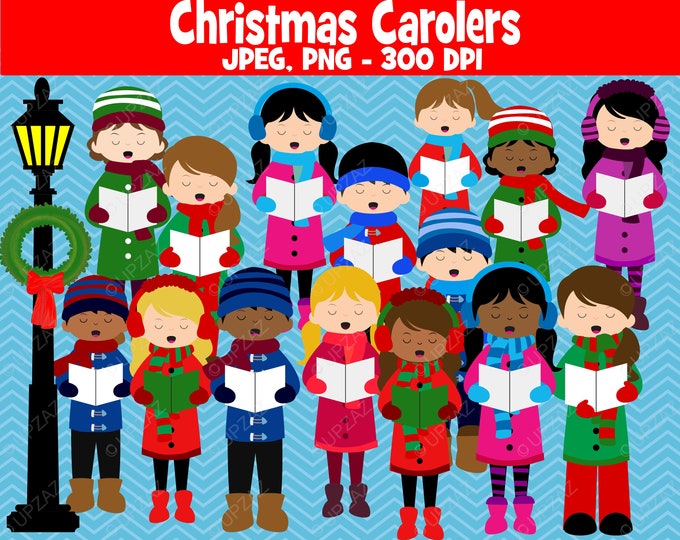 Christmas Carolers Clipart - UZ889 - Etsy