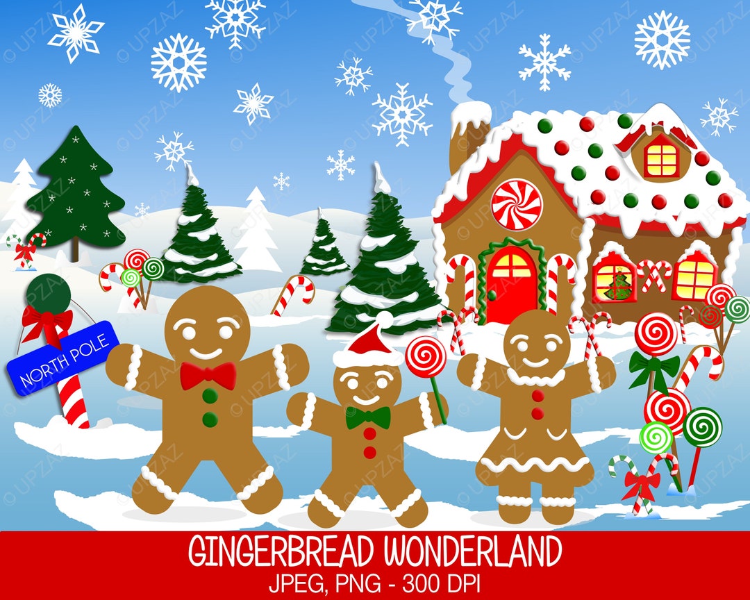 Gingerbread Clipart, Commercial Use, Gingerbread House, Digital Clipart ...