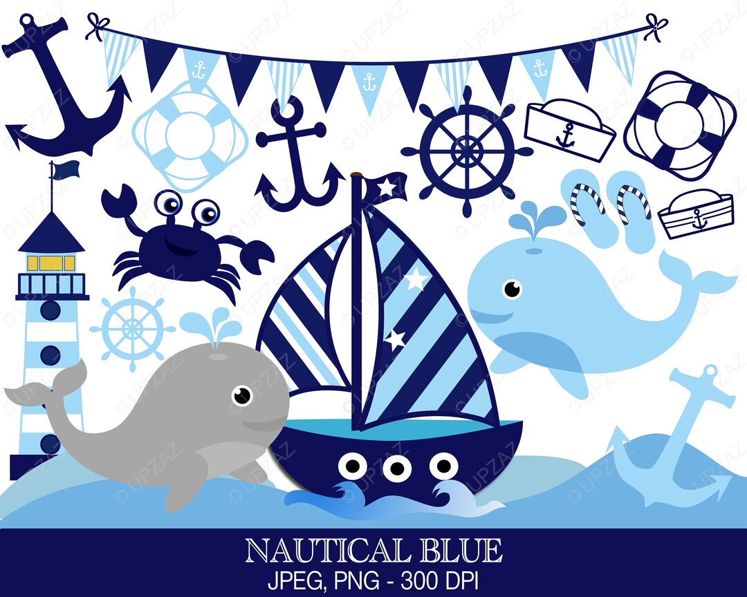 Nautical Clipart, Sailor Theme, Digital Images - UZ587 - Etsy