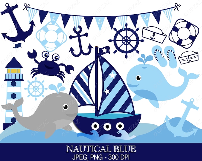 Nautical Clipart, Sailor Theme, Digital Images UZ587 - Etsy