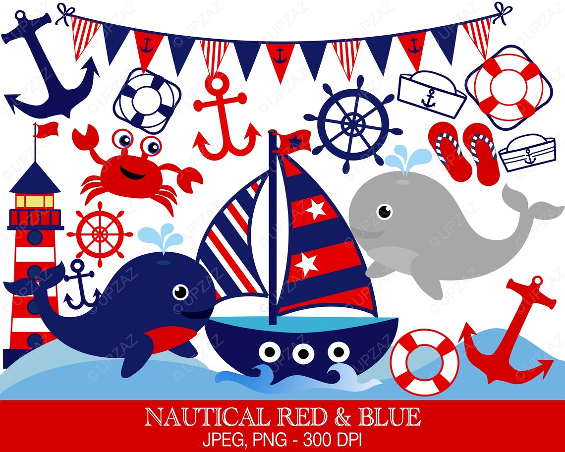 Nautical Clipart Nautical Theme Digital Images UZ585 - Etsy