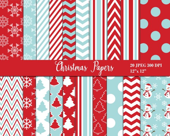 Christmas Digital Papers Background Digital Images | Etsy