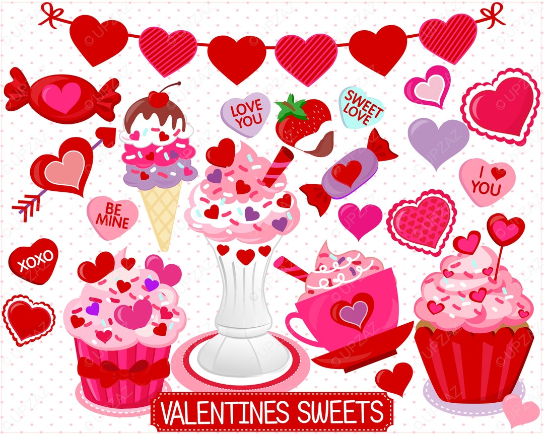 Valentines Day Clipart, Digital Images - UZ870 - Etsy