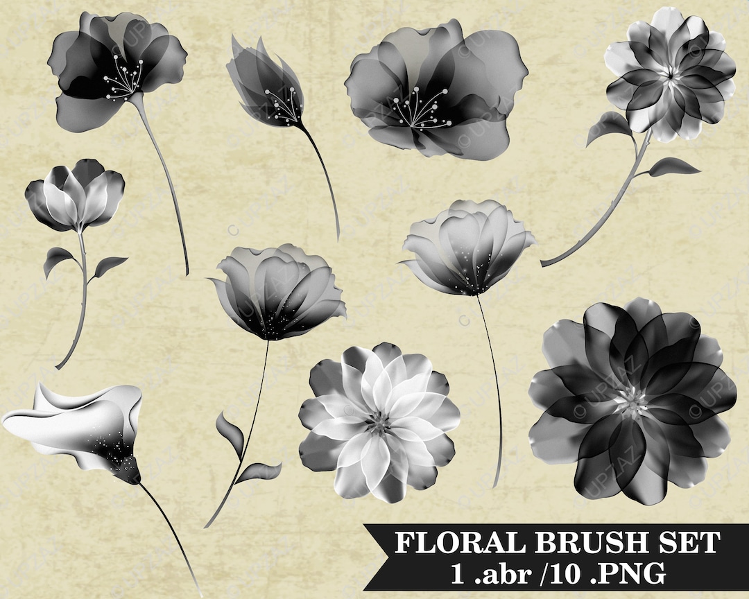 Floral Photoshop Brushes, Flower Photoshop Brushes - UZPSB856 - Etsy