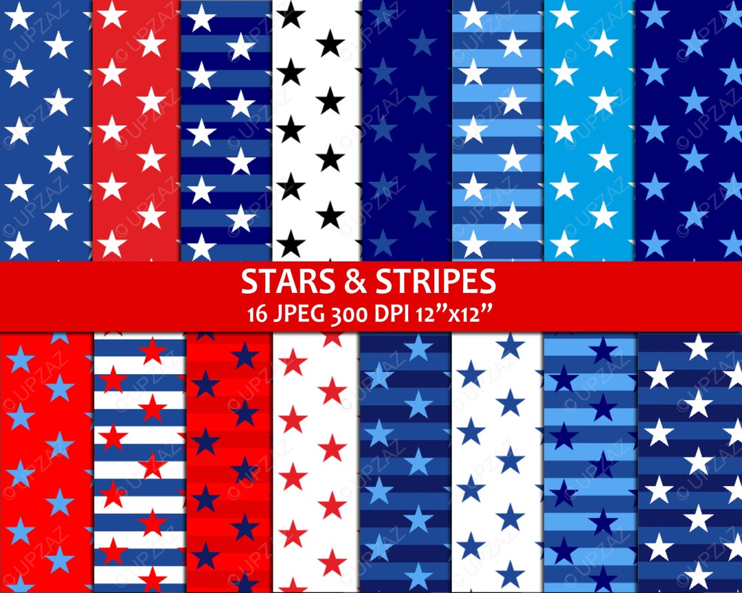 Patriotic Digital Paper / 4th of July Digital Paper / Patriotic ...