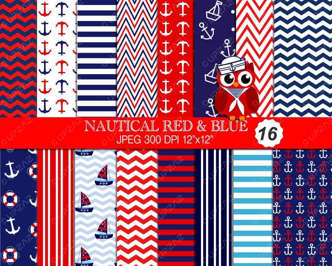 Nautical Digital Paper, Scrapbook Papers, Background, Digital Images ...