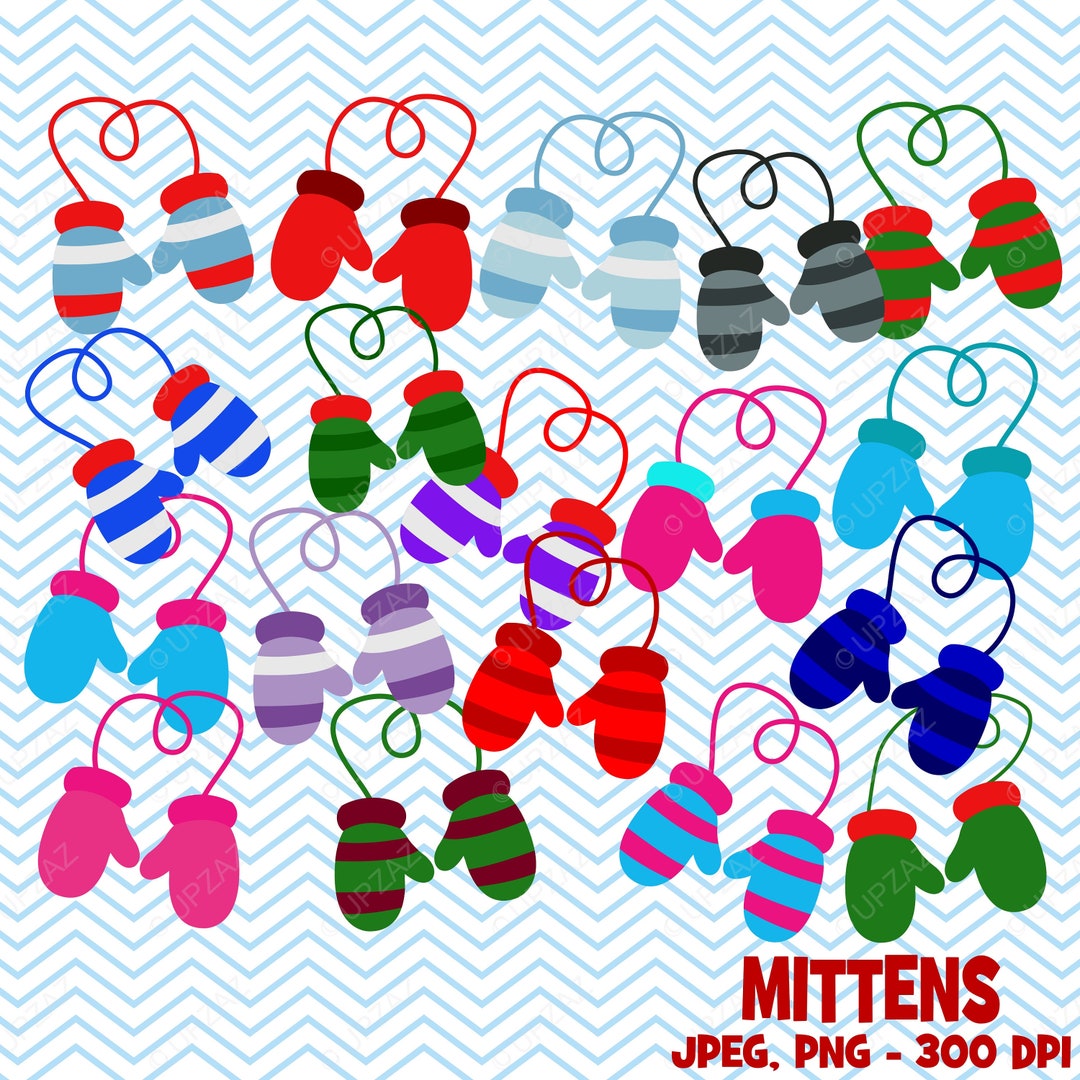 Winter Gloves Clipart, Mittens Clipart - UZ845 - Etsy