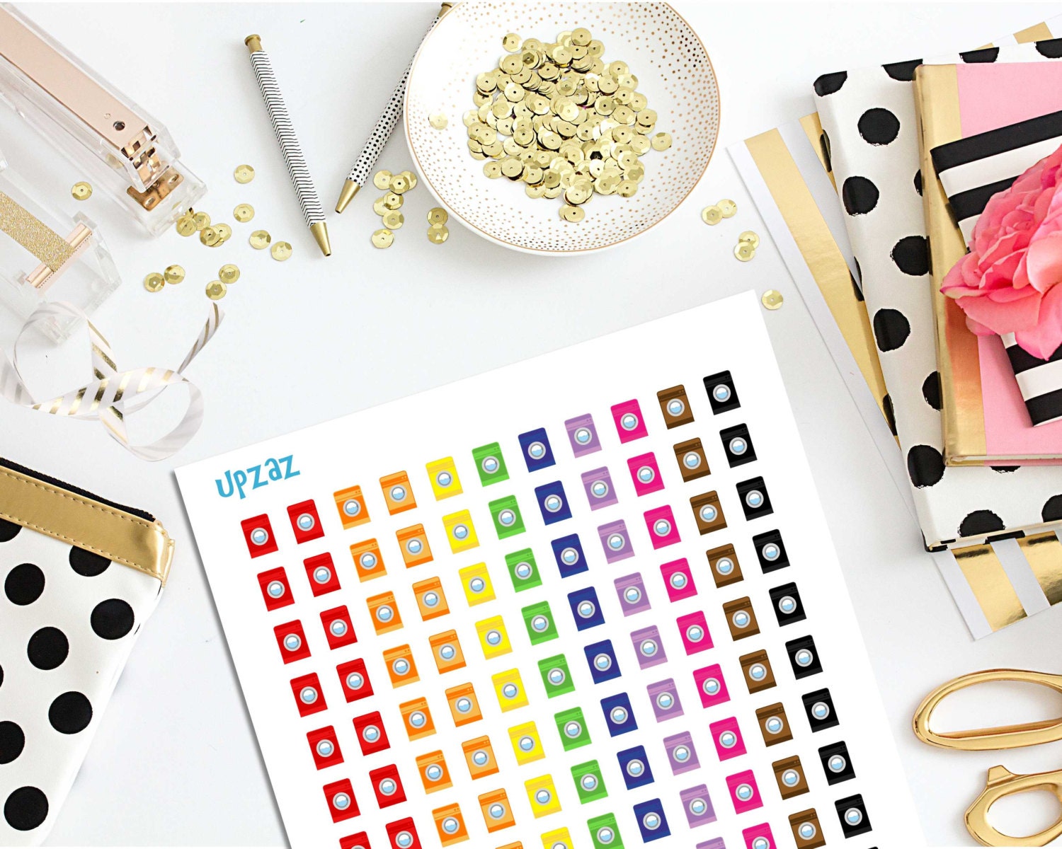 Laundry Printable Stickers Laundry Machine Clipart Set of | Etsy