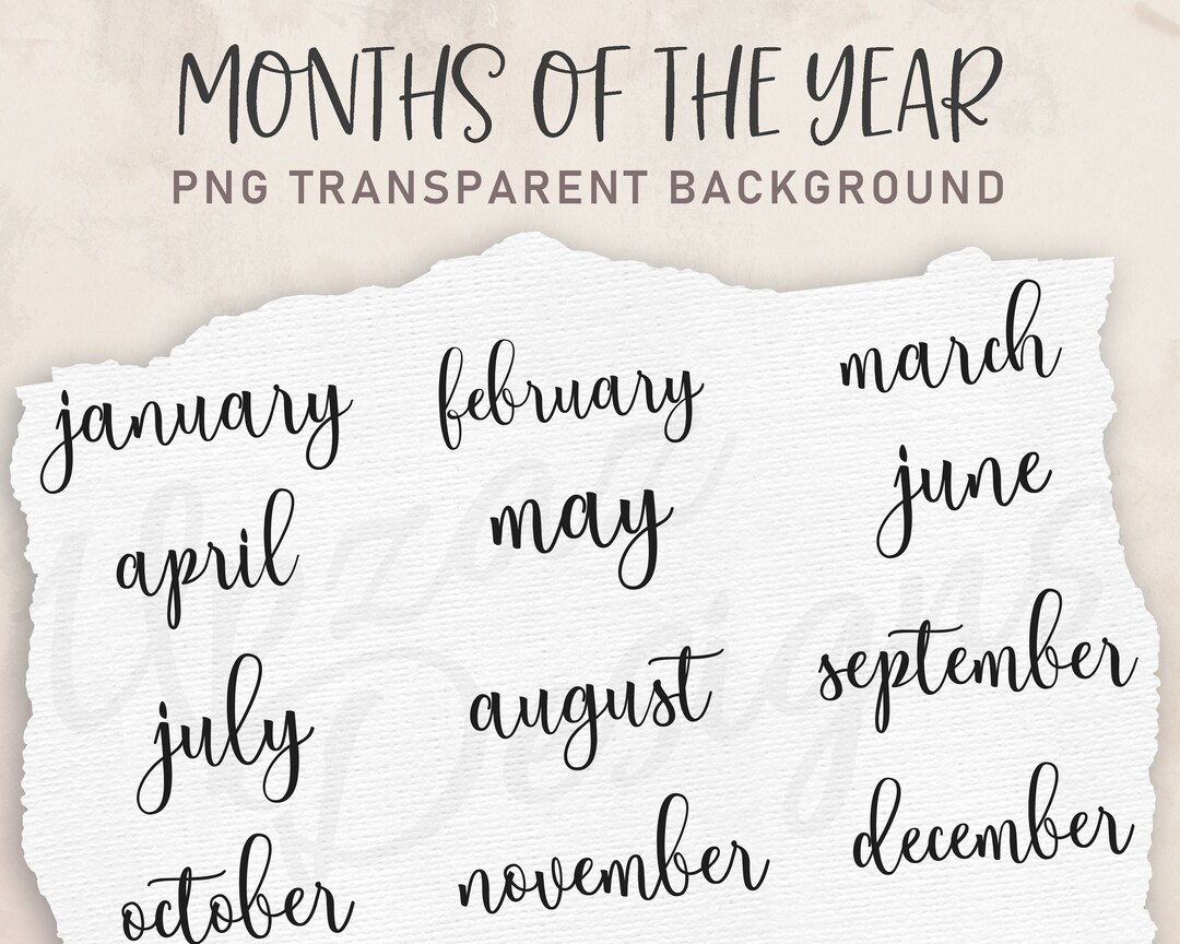 Months Script Stickers, Monthly Planner Stickers, Monthly Planner Icons ...