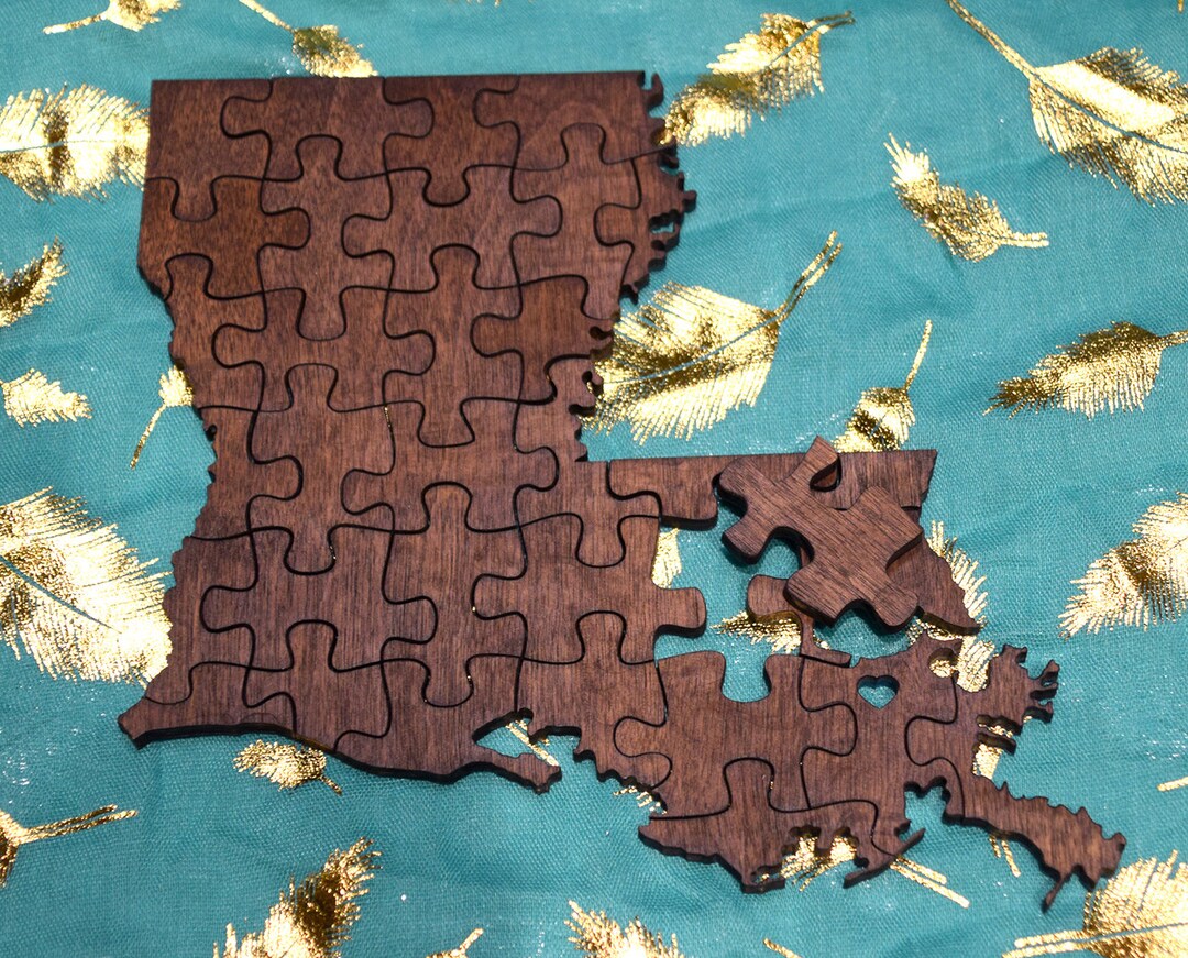Jigsaw Puzzle - Louisiana Puzzle - Laser Cut Games - Travel Game Set ...