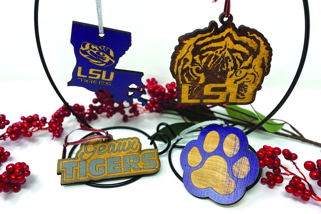 Louisiana Collage Football LSU Ornament - Wood - Laser Cut - Handmade ...