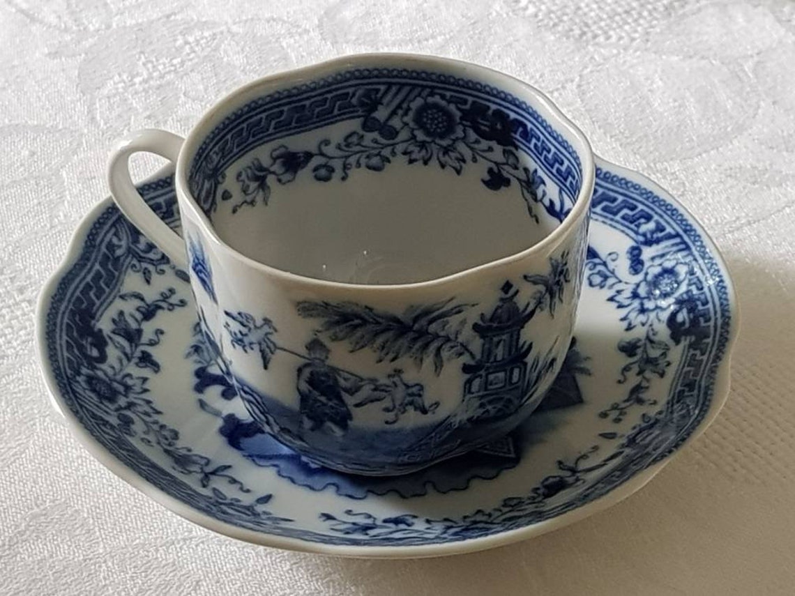 Arabia Finland SINGAPORE Blue Vintage Ceramic Duo Set Cup & Saucer ...
