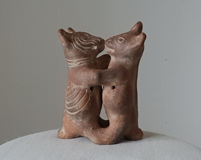 Colima ''dancing Dogs'' Mexican Vintage Ceramic Sculpture Terracotta ...