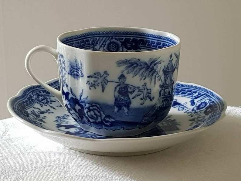 Arabia Finland SINGAPORE Blue Vintage Ceramic Duo Set Cup & Saucer ...