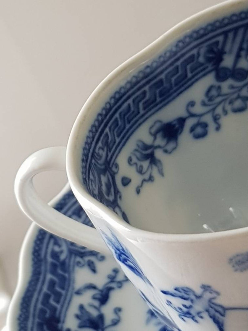 Arabia Finland SINGAPORE Blue Vintage Ceramic Duo Set Cup & Saucer ...