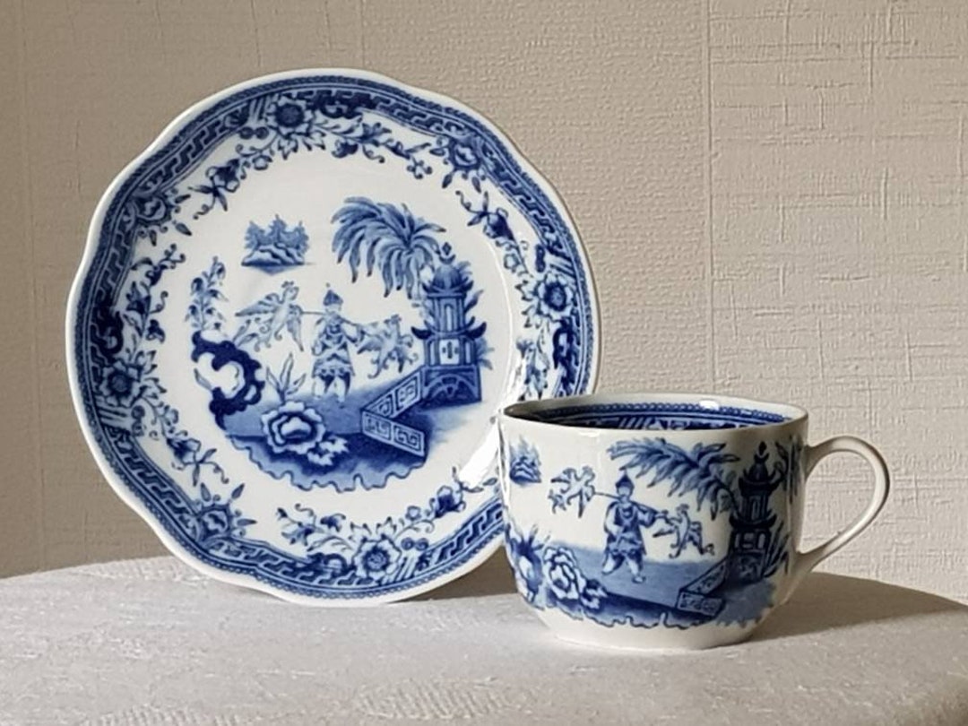 Arabia Finland SINGAPORE Blue Vintage Ceramic Duo Set Cup & Saucer ...