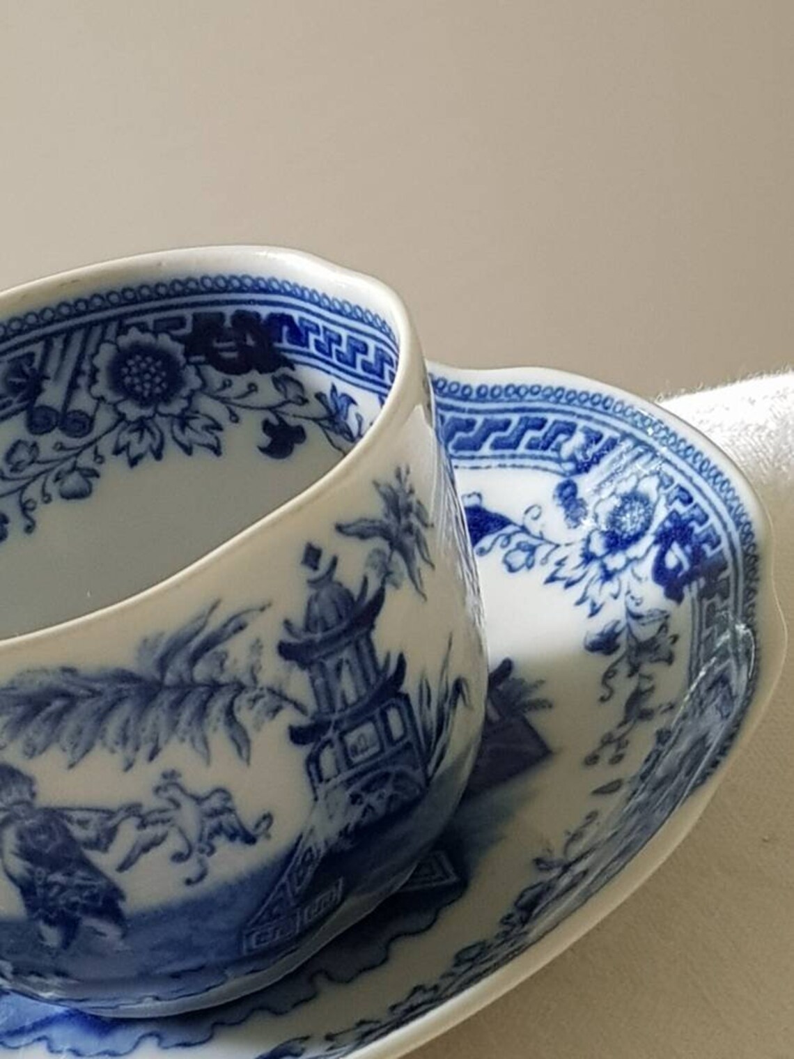 Arabia Finland SINGAPORE Blue Vintage Ceramic Duo Set Cup & Saucer ...