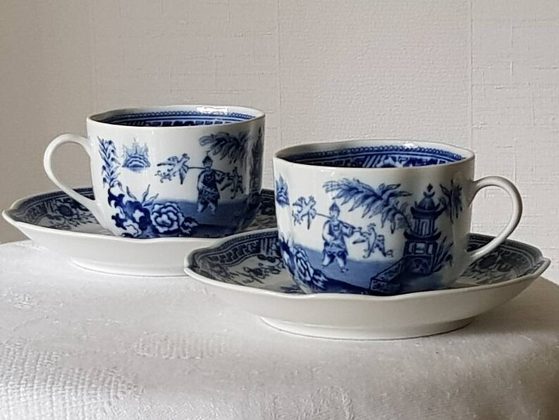 Arabia Finland SINGAPORE Blue Vintage Ceramic Duo Set Cup & Saucer ...