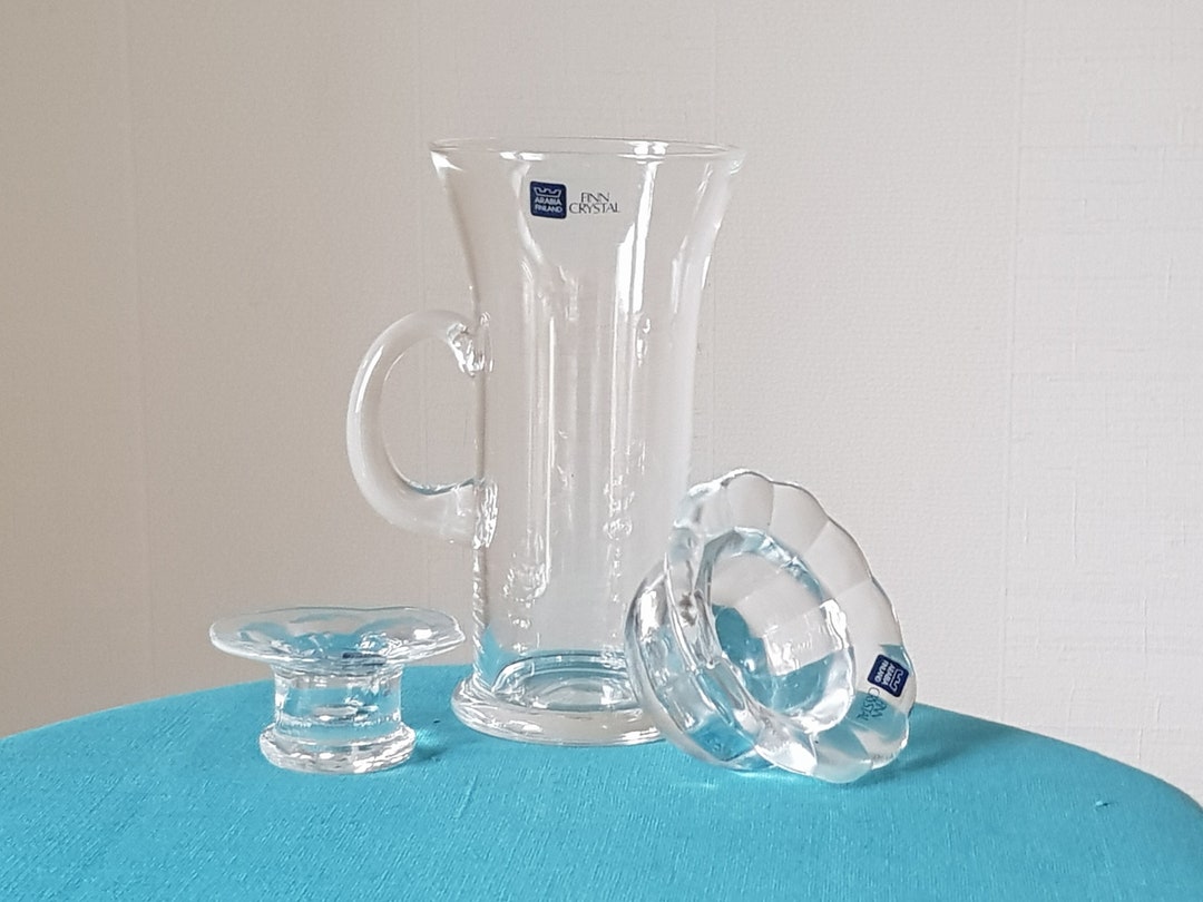 Set of Arabia Finland FINN CRYSTAL Vintage Glass Cup & Two Tealight ...