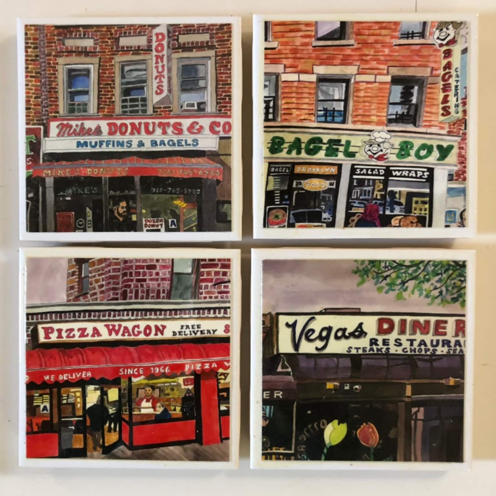 Bay Ridge Food Coasters - Etsy