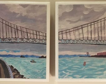 Verrazano Bridge Print Verrazano Bridge Architectural Print New York ...