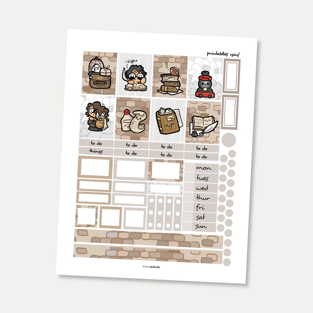 P001 / A New Term Sticker Kit, Printable, Silhouette Cut Files - Etsy