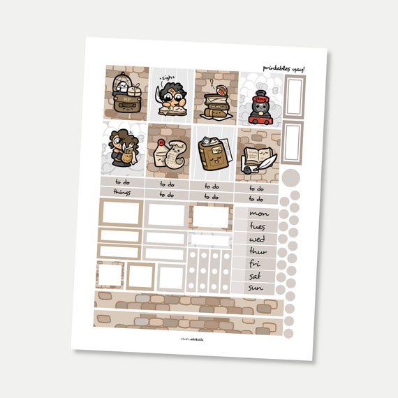 P001 / A New Term Sticker Kit Printable Silhouette Cut Files - Etsy